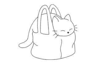 Cute Cat Bag Embroidery Design · Creative Fabrica