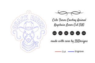 Cute Farm Cowboy Animal Keychain SVG · Creative Fabrica