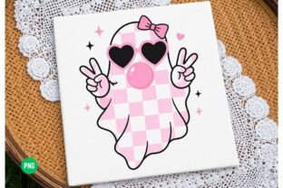 Cute Girly Ghost Blowing Bubble PNG Graphic by Design Moment · Creative ...