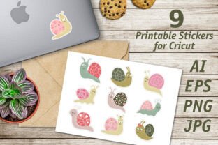 Cute Snails Sticker Pack Graphic by HelgaKOV · Creative Fabrica