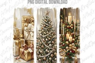 Elegant Gold Christmas Brushstroke PNG Graphic by ArtbyCrystalJennings ...