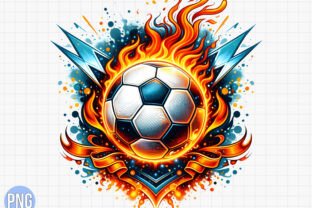 Fire Soccer Ball Lightning Graphic PNG Graphic by LILY DIGITAL Arts ...
