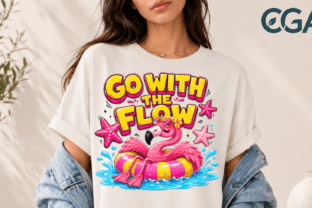 Go with the Flow Flamingo Floatie PNG Graphic by cookgraphicart ...