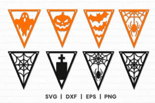 Halloween Pennant Banner SVG Bundle · Creative Fabrica