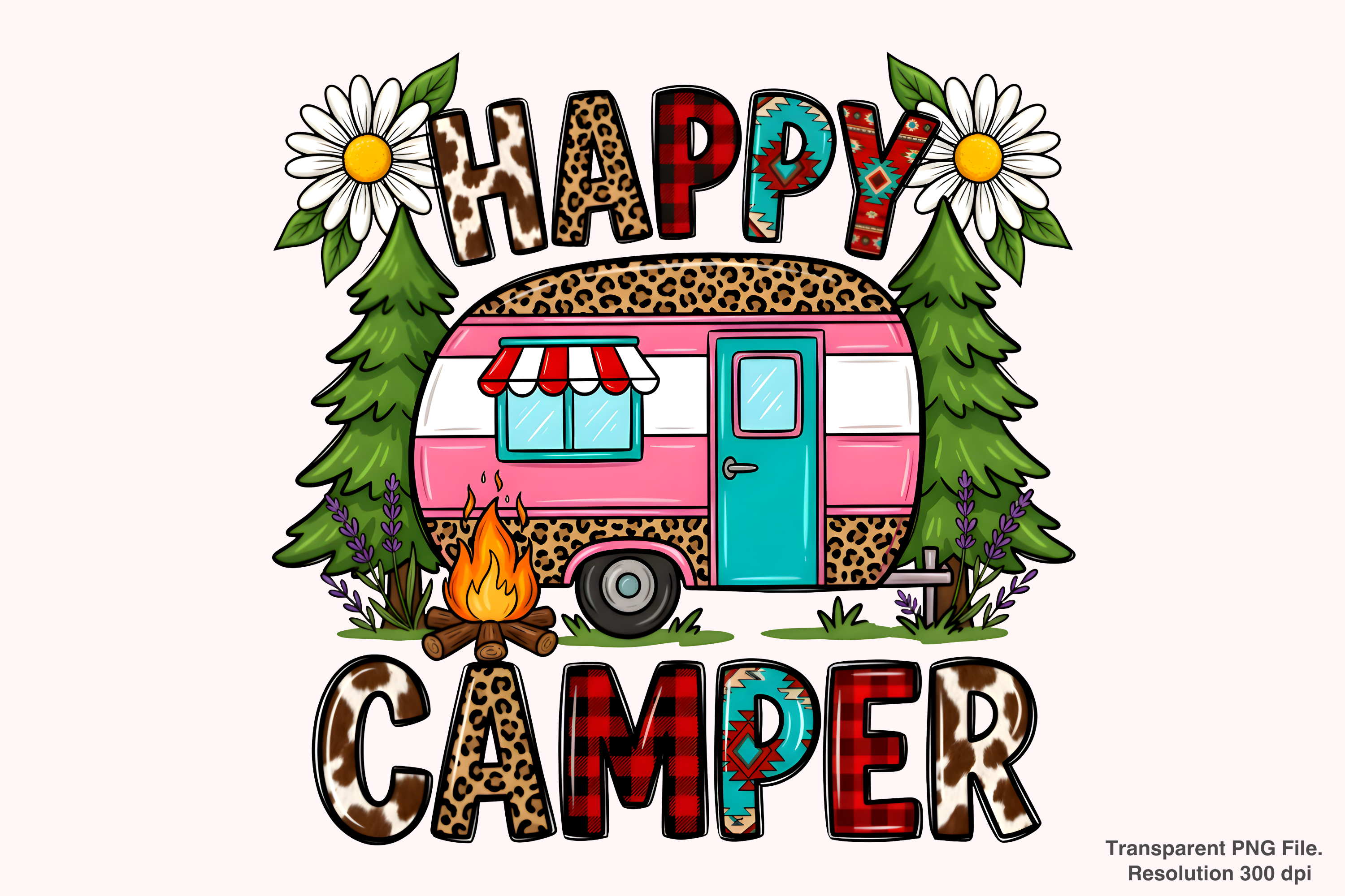 Happy Camper Png, Retro Camping Png Graphic by Trendy PNG Co ...