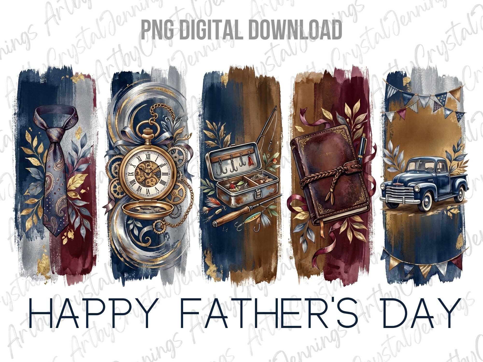 Happy Father's Day Brushstroke PNG Graphic by ArtbyCrystalJennings ...