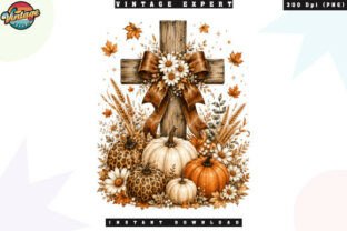 Harvest Blessings Pumpkin Cross PNG Graphic by Vintage Expert ...