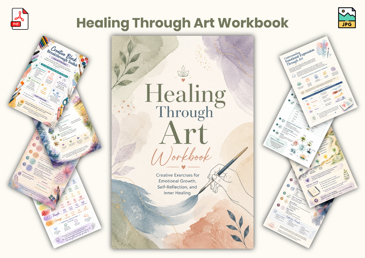 Healing Through Art Workbook Graphic by KDPLab · Creative Fabrica