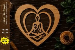 Heart Yoga Meditation Pose Laser Cut SVG · Creative Fabrica