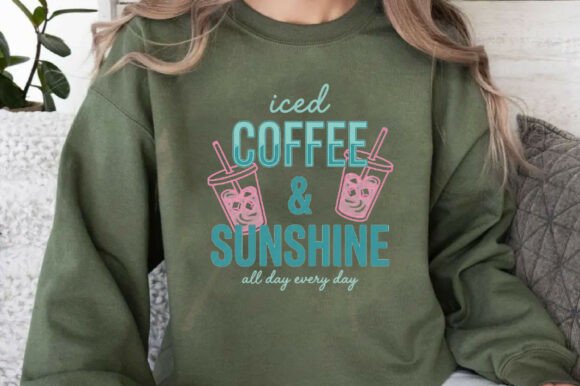 Iced Coffee and Sunshine Shirt Graphic by Strawberry Art · Creative Fabrica