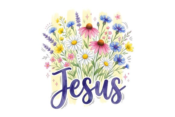 Jesus Wildflower Clipart Graphic by Design Station · Creative Fabrica