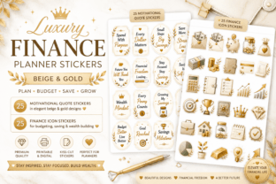 Luxury Finance Planner Stickers Graphic by Azhir · Creative Fabrica
