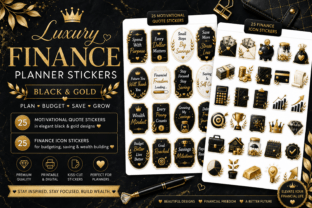 Luxury Finance Planner Stickers Graphic by Azhir · Creative Fabrica