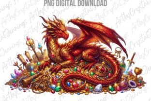 Mythical Red Dragon Treasure PNG Graphic by ArtbyCrystalJennings ...