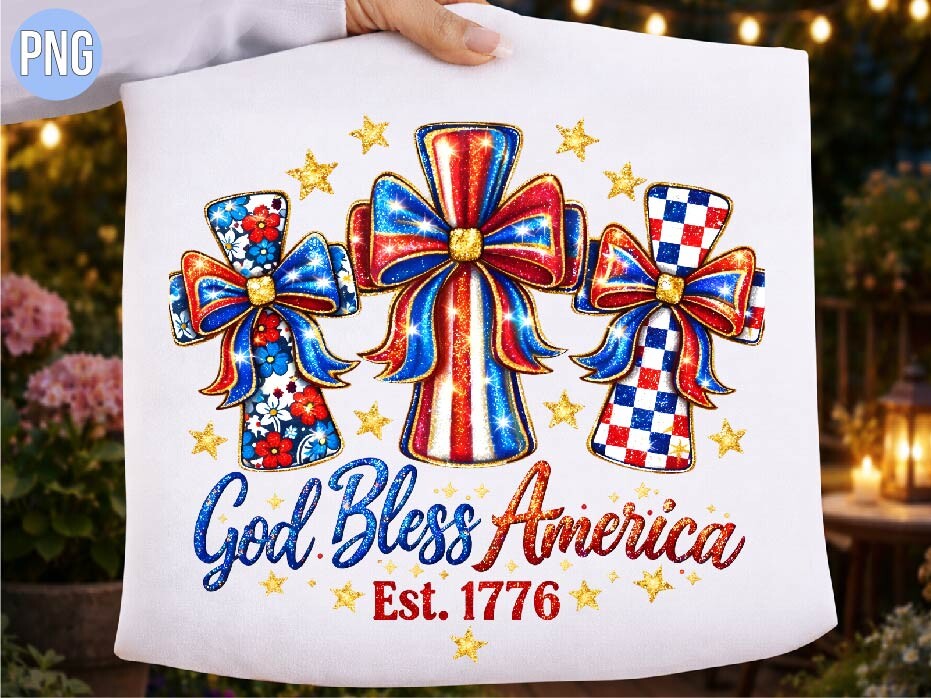 Patriotic God Bless America Cross PNG Graphic by Honey Prints ...