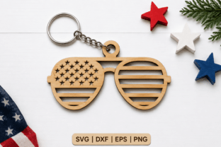 Patriotic Sunglasses Keychain SVG · Creative Fabrica