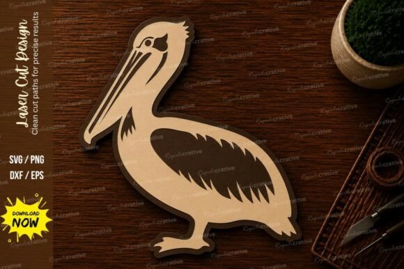 Pelican Coastal Wildlife Laser Cut SVG · Creative Fabrica