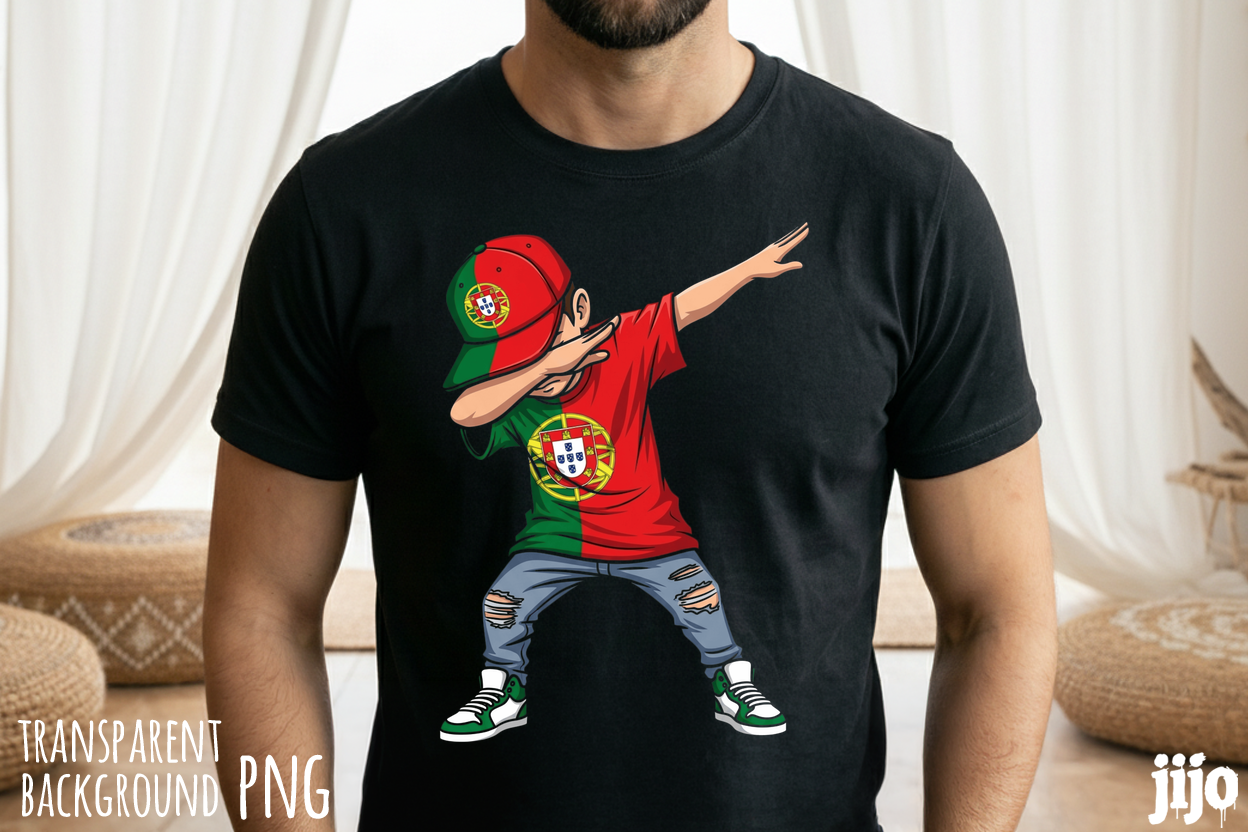 Portugal Dabbing Flag Kid PNG Graphic by jijopero · Creative Fabrica