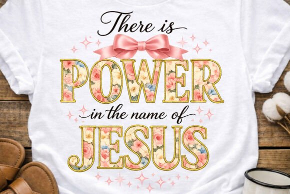 Power in Jesus Floral PNG Graphic by TrendyCreative · Creative Fabrica
