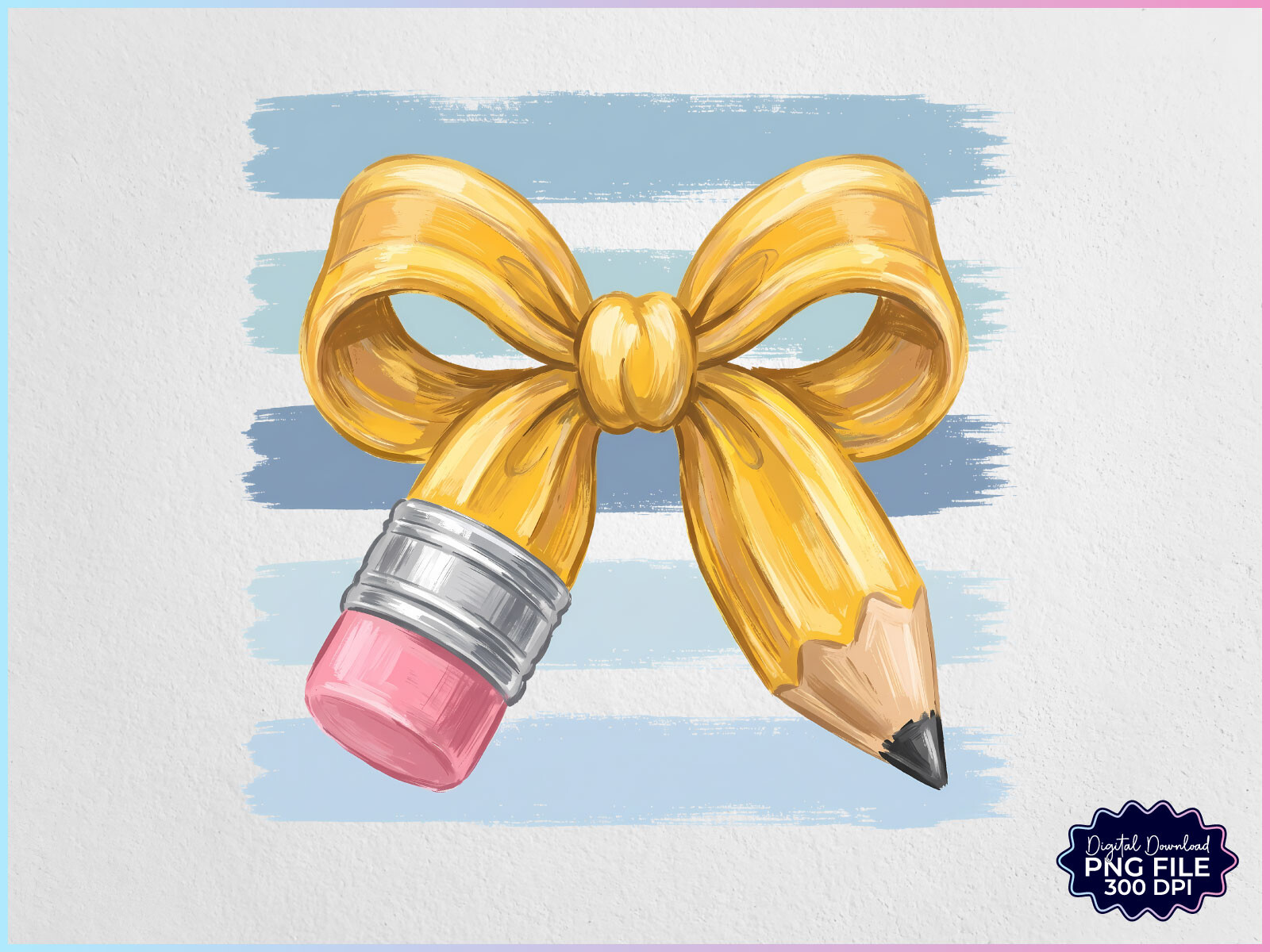 Preppy Rustic Back to School Pencil Bow Graphic by Creative Community ...