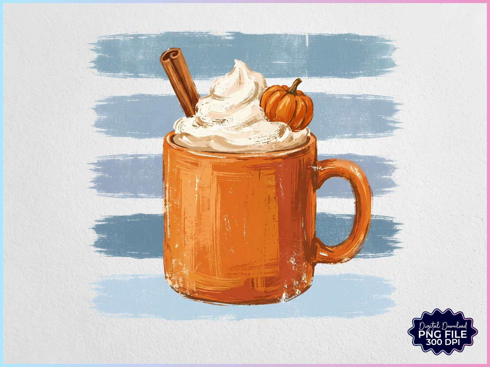 Preppy Textured Fall Pumpkin Spice PNG Graphic by Creative Community ...