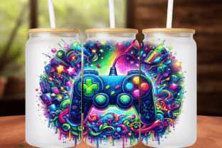 Rainbow Gaming Pad 16oz Tumbler Wrap PNG Graphic by shimuakter0786 ...