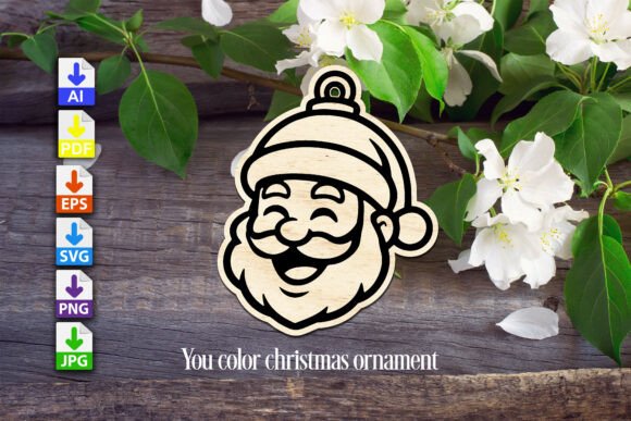 Santa Claus Ornament · Creative Fabrica