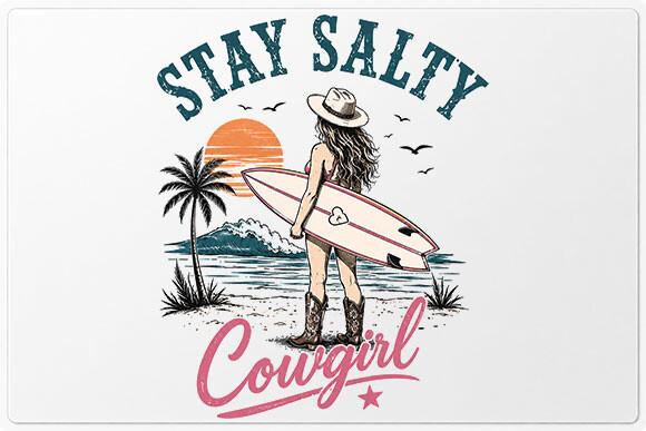 Stay Salty Cowgirl Beach PNG Graphic by CREATIVE DESIGN ZONE · Creative ...