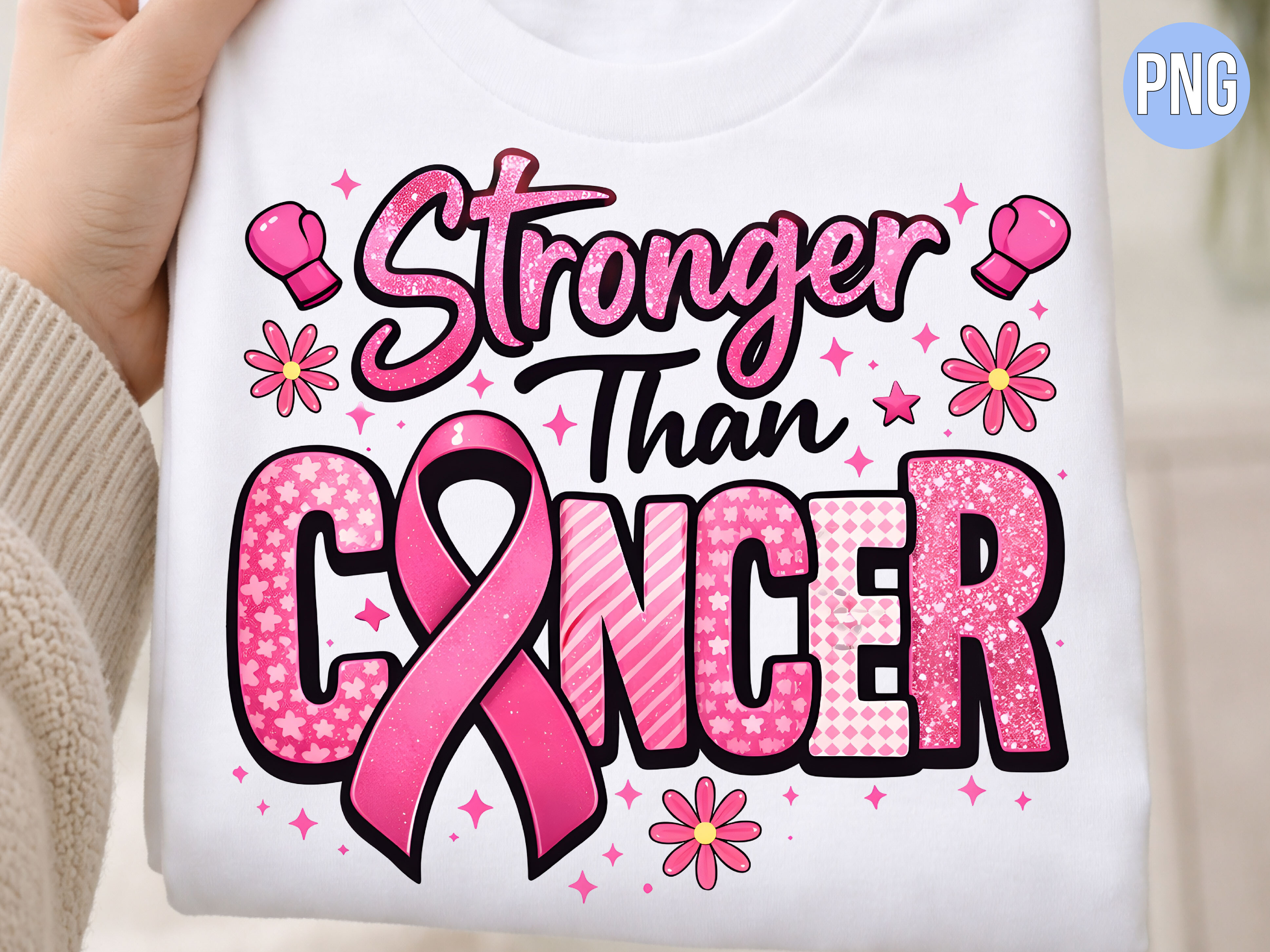 Stronger Than Cancer Pink Ribbon Bow PNG Graphic by Digital Donkey ...