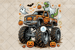 T-Rex Riding Monster Truck Halloween Png Graphic by studiopixelwave ...