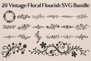 Vintage Floral Flourish SVG Bundle Graphic by LasercutExpert · Creative ...