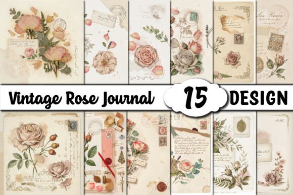 Vintage Rose Junk Journal Graphic by CraftArt2 · Creative Fabrica