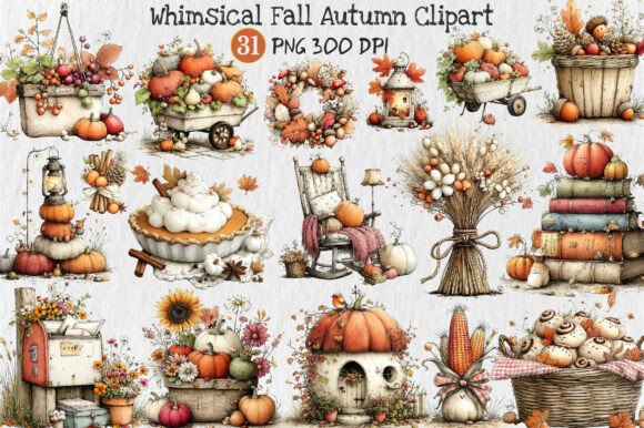 Whimsical Autumn Signpost Clipart Graphic by Rose Art · Creative Fabrica