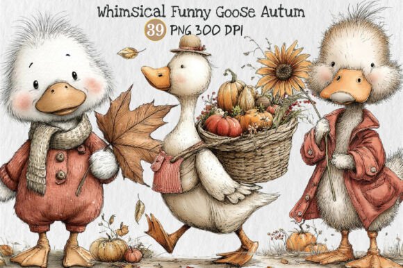 Whimsical Autumn Garden Clipart Graphic by Rose Art · Creative Fabrica