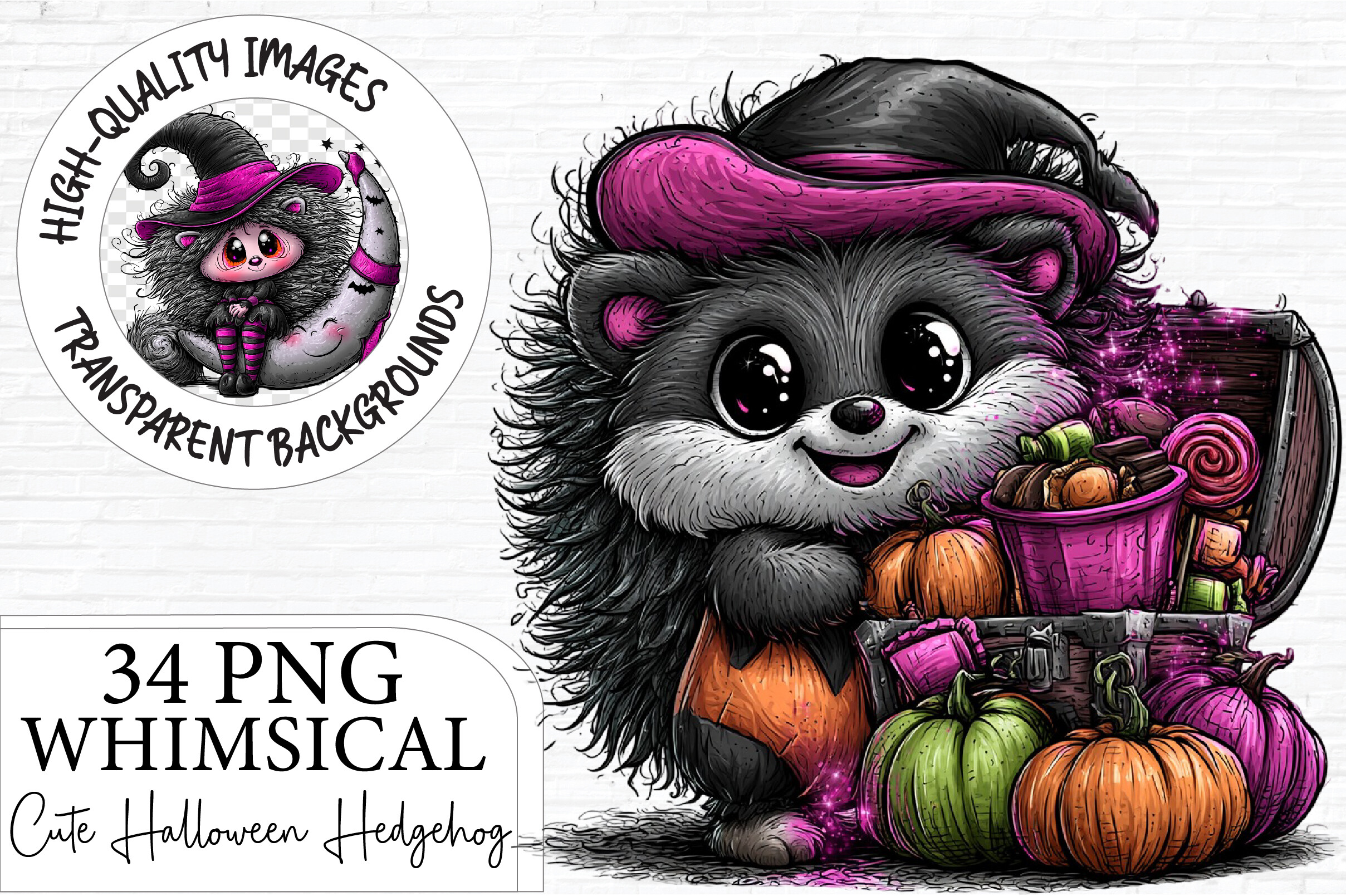 Whimsical Witch Hedgehog Graphics Graphic by Artoya · Creative Fabrica