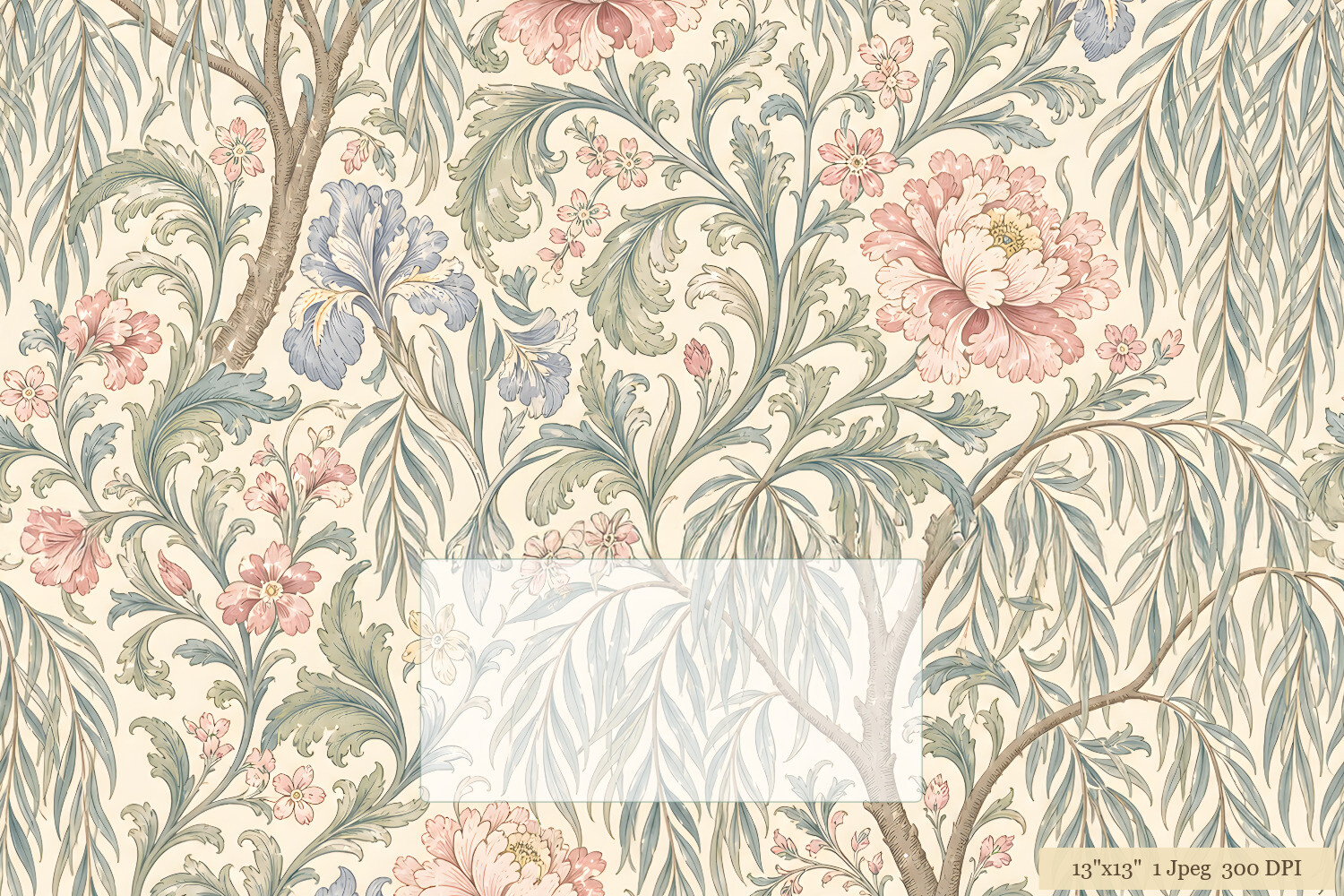 William Morris Floral Botanical Pattern Graphic by clipArtem · Creative ...