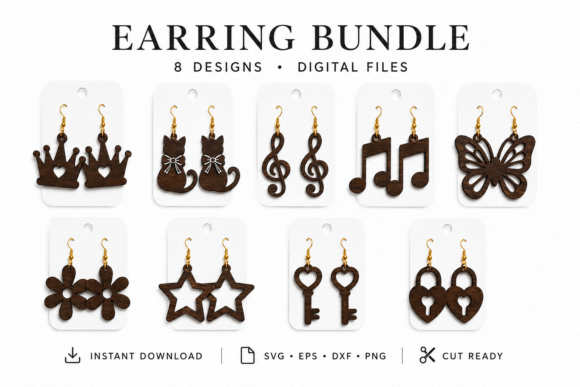 Dangle Earrings SVG, Laser Cut Files · Creative Fabrica