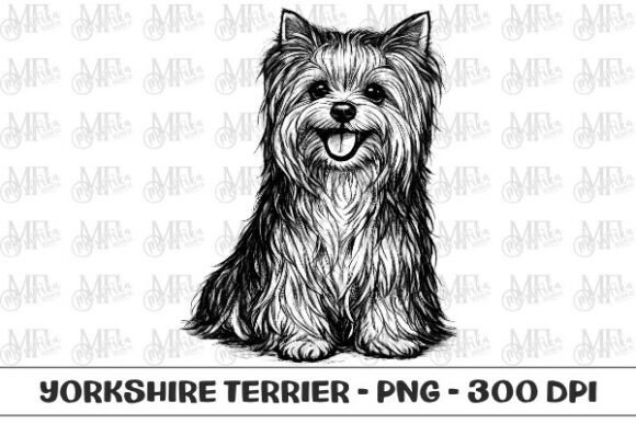 Yorkshire Terrier Dog Sketch PNG Graphic by MoxiFikaDesignCo · Creative ...