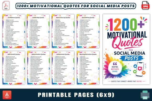1200+ Motivational Quotes for Social Graphic by LR ART · Creative Fabrica