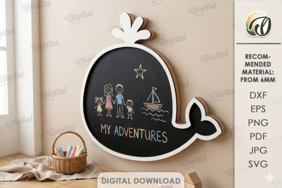 3D Kids Chalkboard Laser Cut · Creative Fabrica