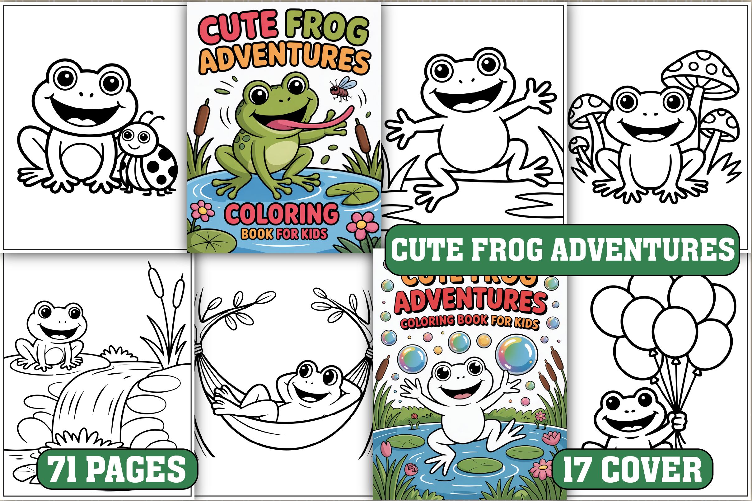 71 Cute Frog Adventures Coloring Pages Graphic by Art & CoLor ...
