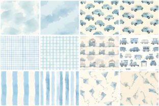 Baby Boy Watercolor Digital Patterns Graphic by sagorarts · Creative ...
