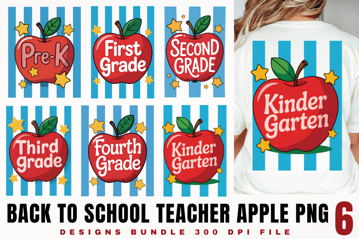 Back to School Teacher Apple PNG Designs Graphic by JR Design ...