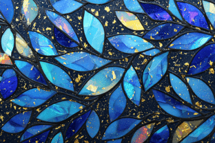 Blue Gold Stained Glass Background Graphic by TheDesignerDesigne ...