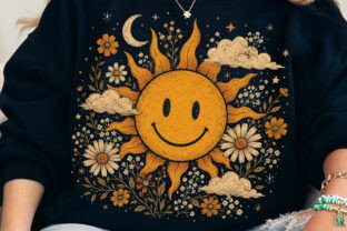 Boho Celestial Smiley Sun PNG Graphic by SvgModes · Creative Fabrica