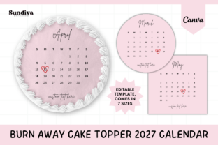 Burn Away Cake Topper 2027 Template Graphic by Sundiva Design ...