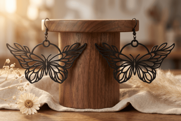 Butterfly Boho Earrings Laser Cut SVG · Creative Fabrica