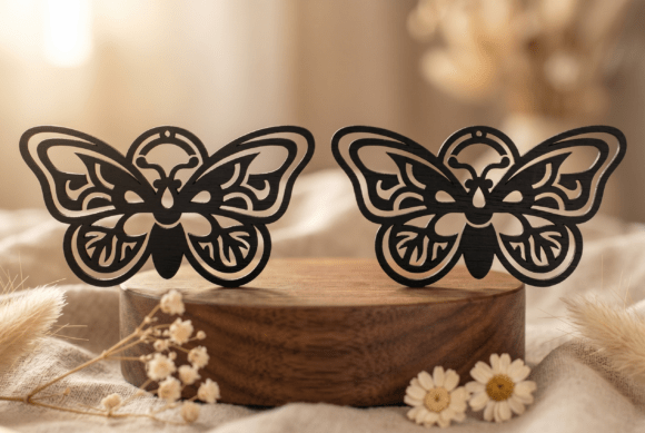 Butterfly Boho Earrings Laser Cut SVG · Creative Fabrica