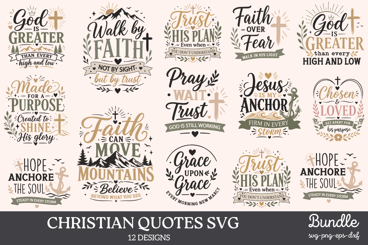 Christian Quotes SVG Bundle Graphic by Styled Stock Mock · Creative Fabrica