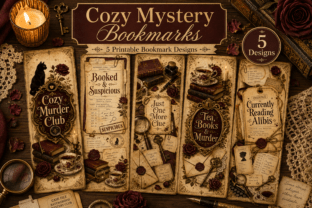 Cozy Mystery Bookmark Printable Set of 5 Graphic by Luv Bijou ...